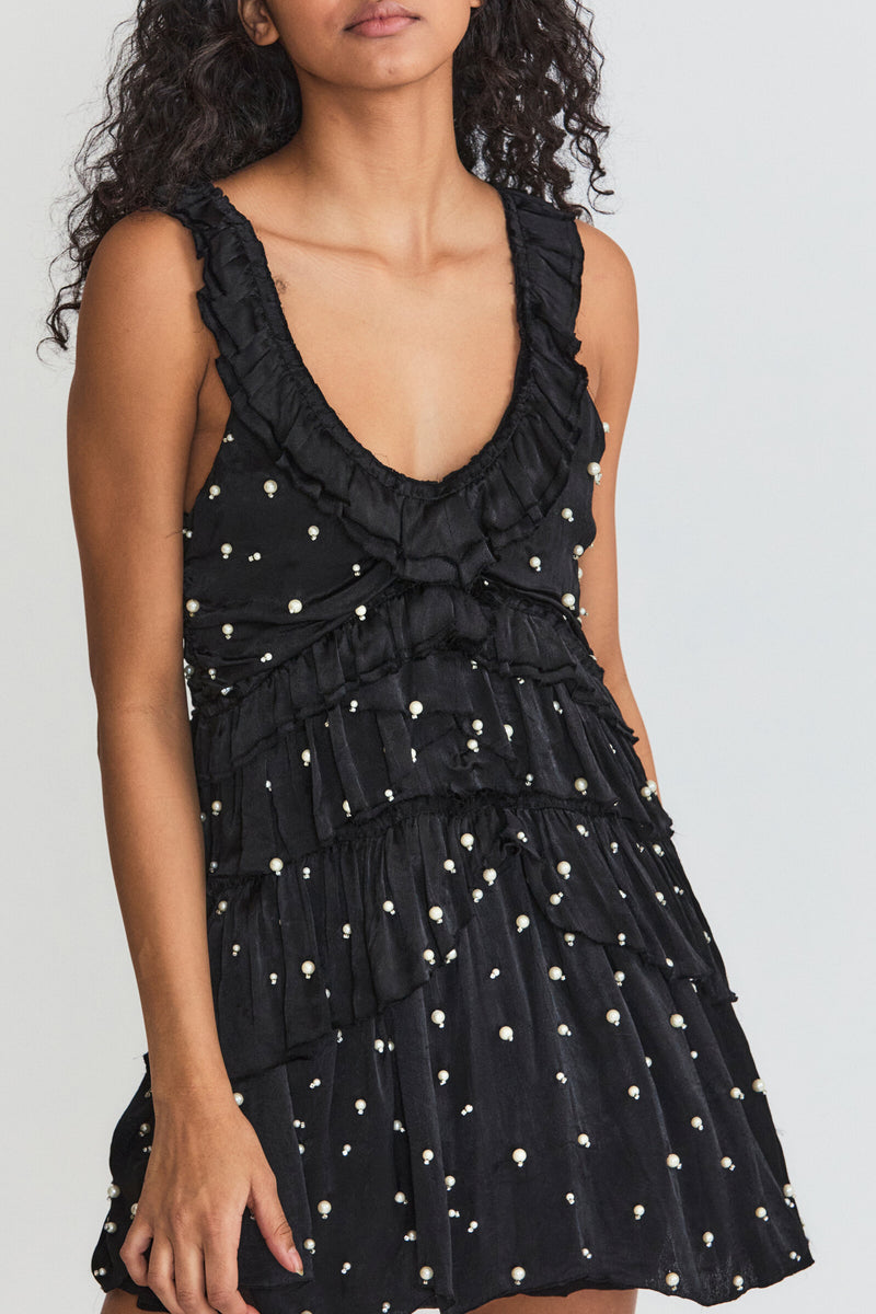 LOVESHACKFANCY ANDRA BLACK MINI DRESS – MaruschkadeMargo