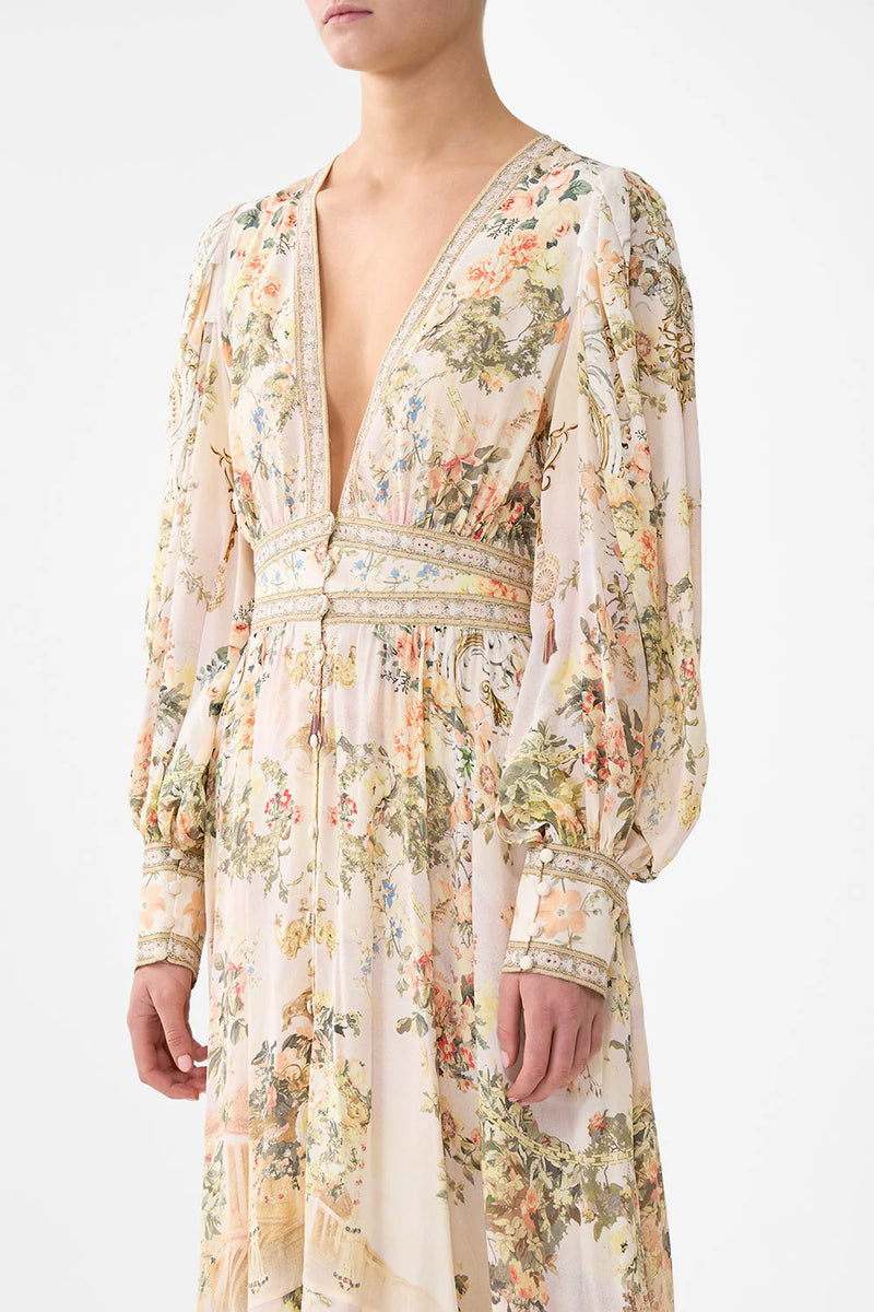 CAMILLA LONG BUTTON FRONT SILK DRESS - TWILIGHT IN ISTANBUL ...